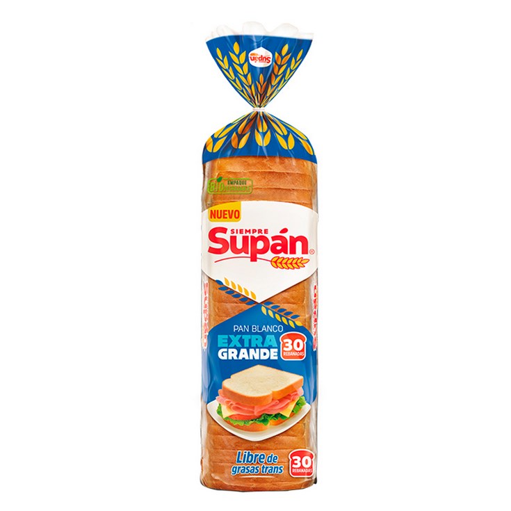 Molde Pan Blanco Extra Grande SUPÁN, 750g - Mercadomi