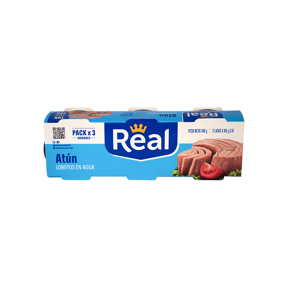 Atún en Agua REAL, 3Pack (80g c/u) - Mercadomi