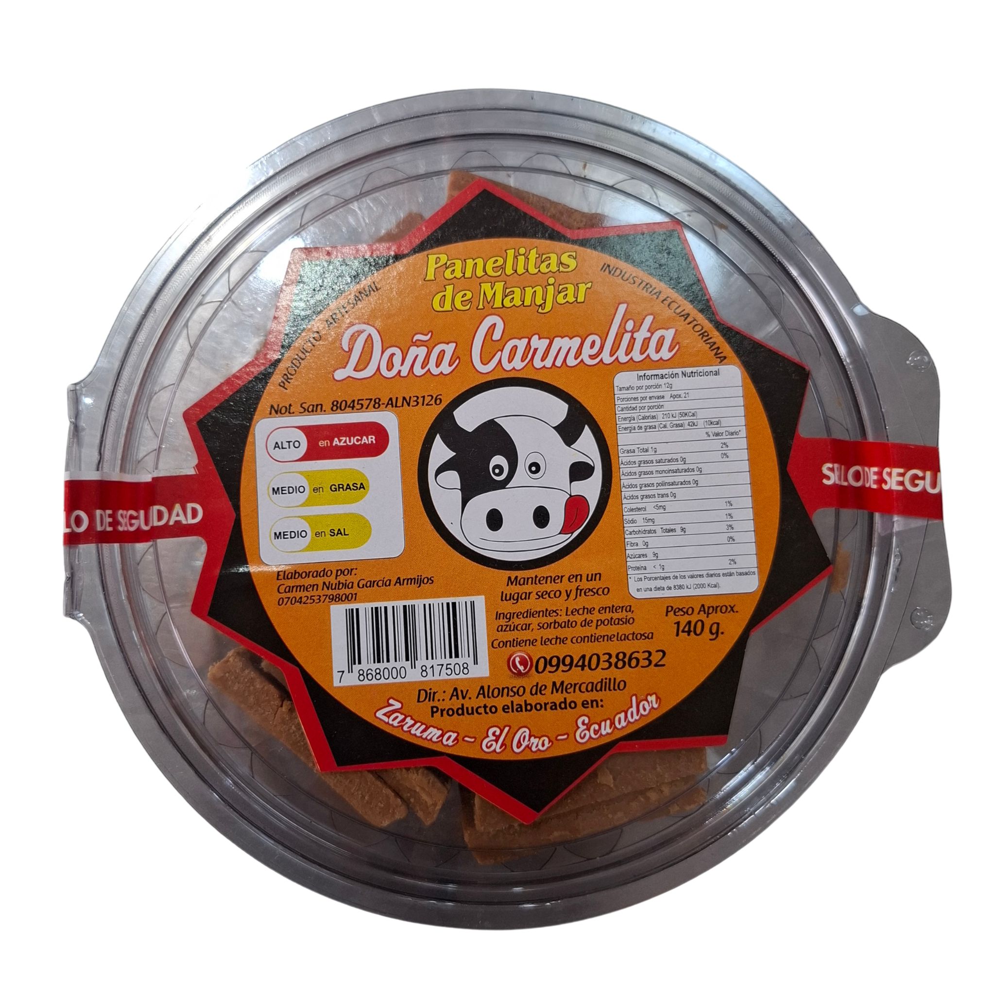 PANELITAS DE MANJAR DOÑA CARMELITA 170G - Mercadomi