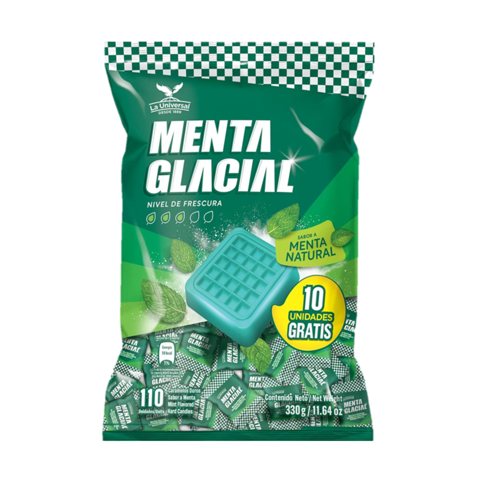 MENTA GLACIAL SABOR MENTA NATURAL 330G X110U - Mercadomi