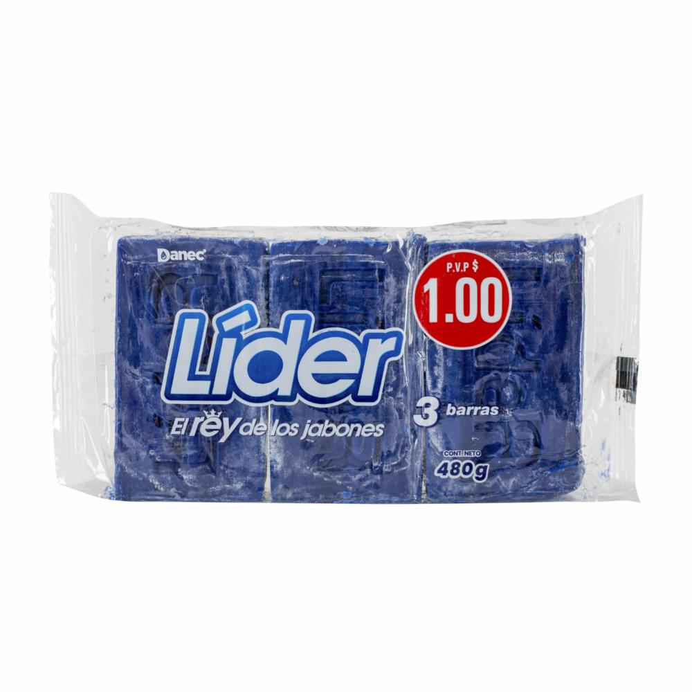 JABON LIDER AZUL TRIPACK 480G - Mercadomi