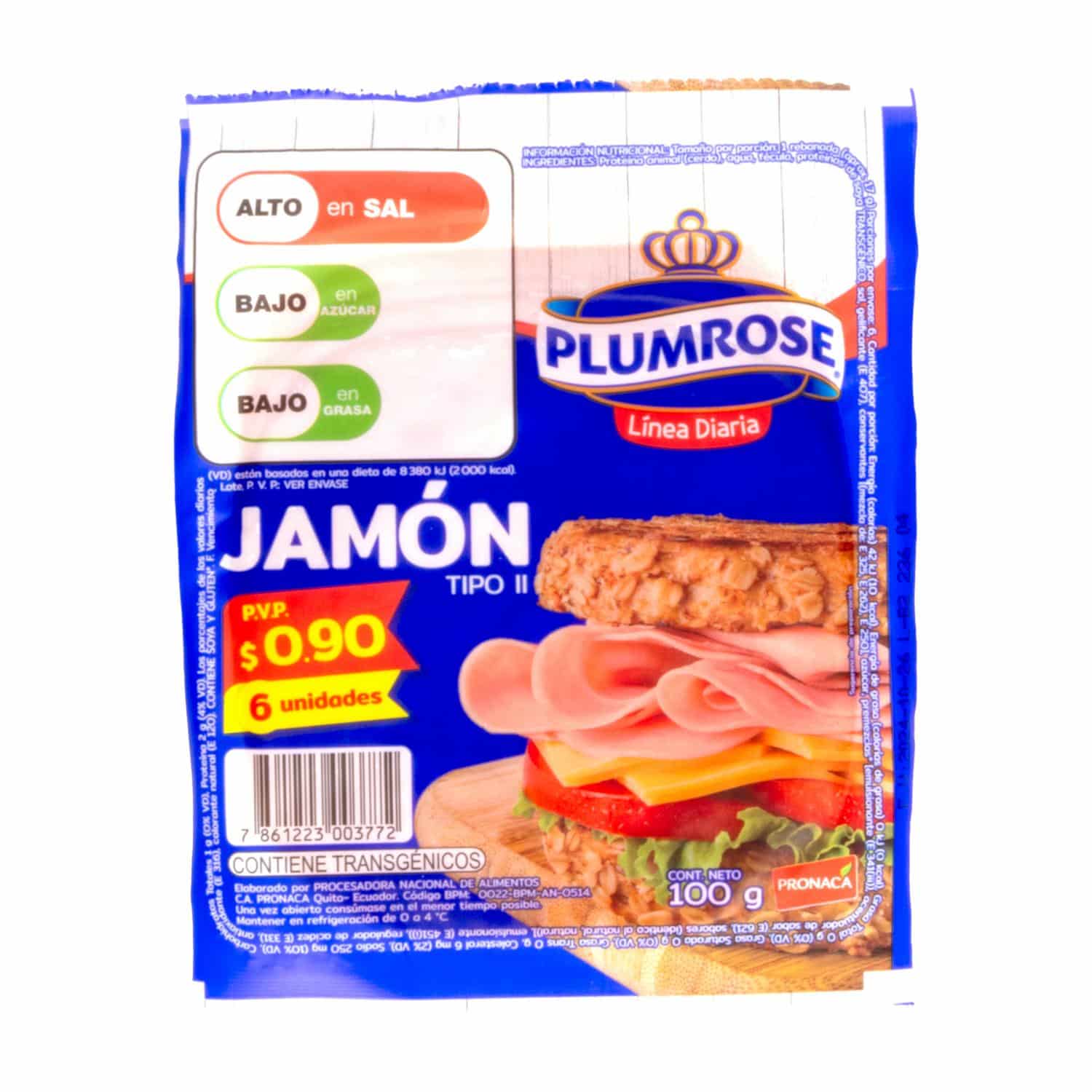 JAMON LINEA DIARIA TIPO II PLUMROSE 100GR - Mercadomi