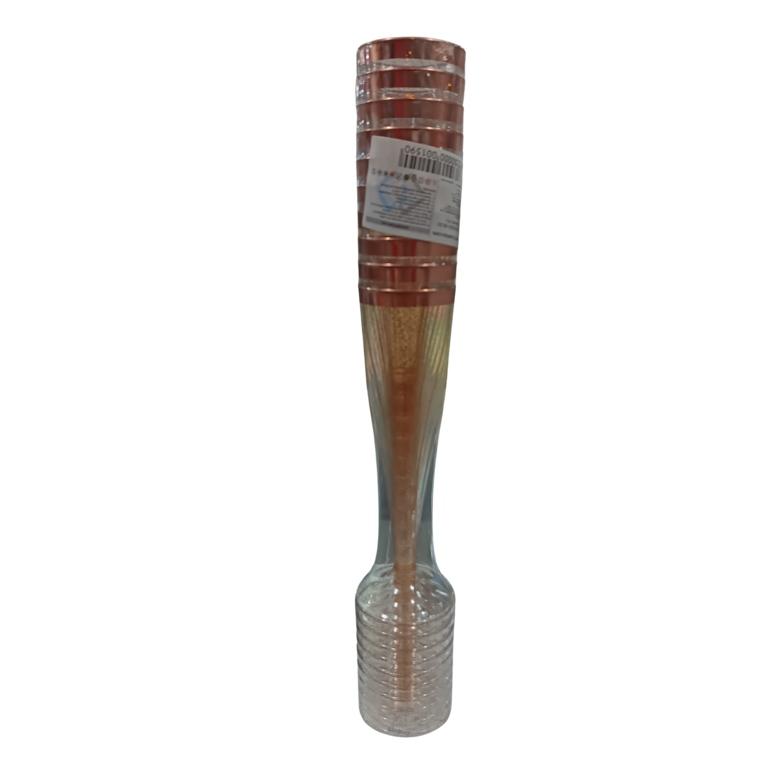 COPA PLASTICA CHAMPAGNE ESCARCHADA ROSA ORO SET10 - Mercadomi